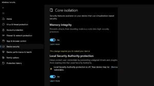 Windows 11 incorrectly warns Local Security Authority protection is off