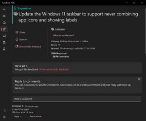 Windows 11's "Never Combine" taskbar icons feature is coming in the fall