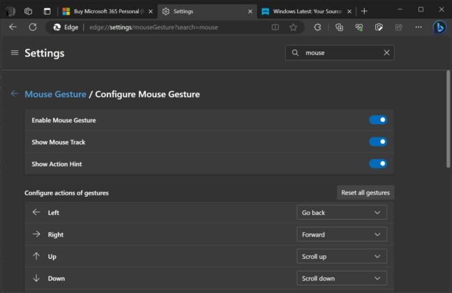 Microsoft Edge 114 mouse gestures feature rolls out on Windows 11 ...