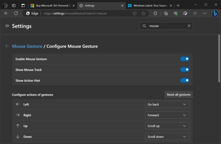 Microsoft Edge 114 mouse gestures feature rolls out on Windows 11 ...