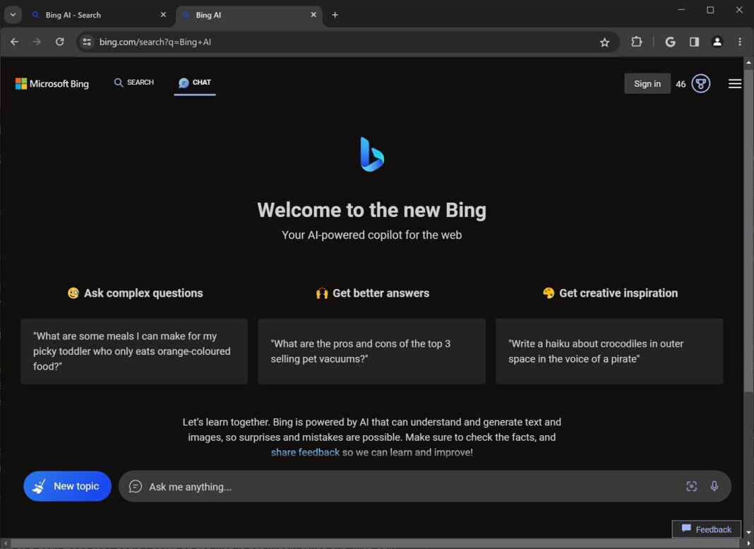 Windows 11 Bing AI rolls out for Google Chrome with dark mode, but with ...
