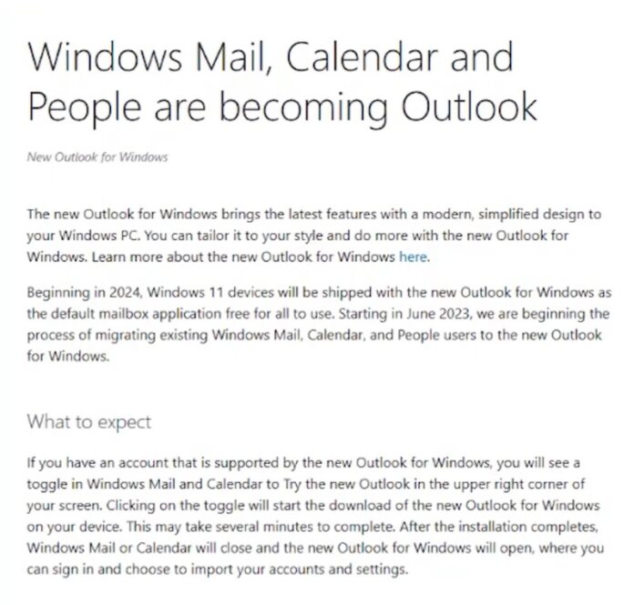 Microsoft to force migrate Windows 11 Mail & Calendar app to Outlook PWA