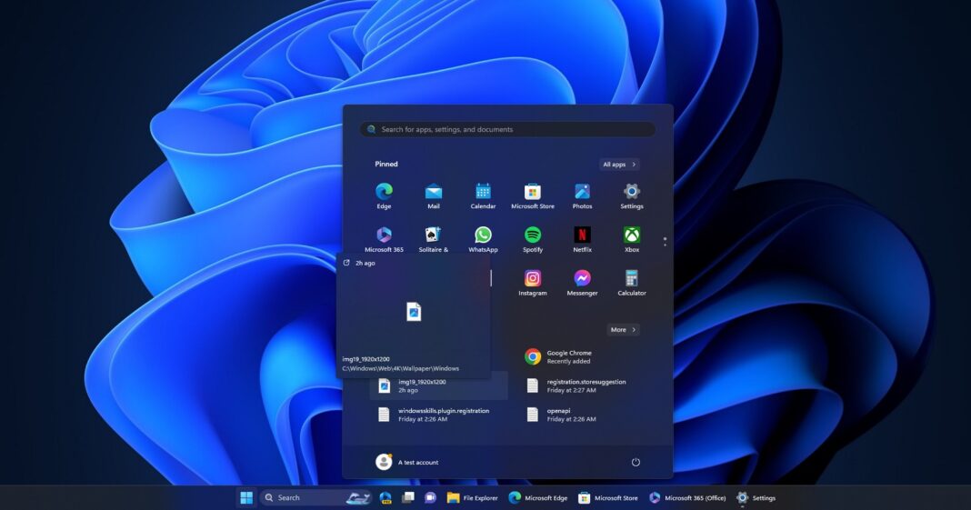 Windows 11 23H2 adds a new Start menu feature - files thumbnail preview