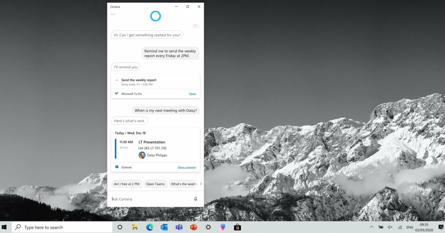 After Windows 11, Cortana now stops working on Windows 10