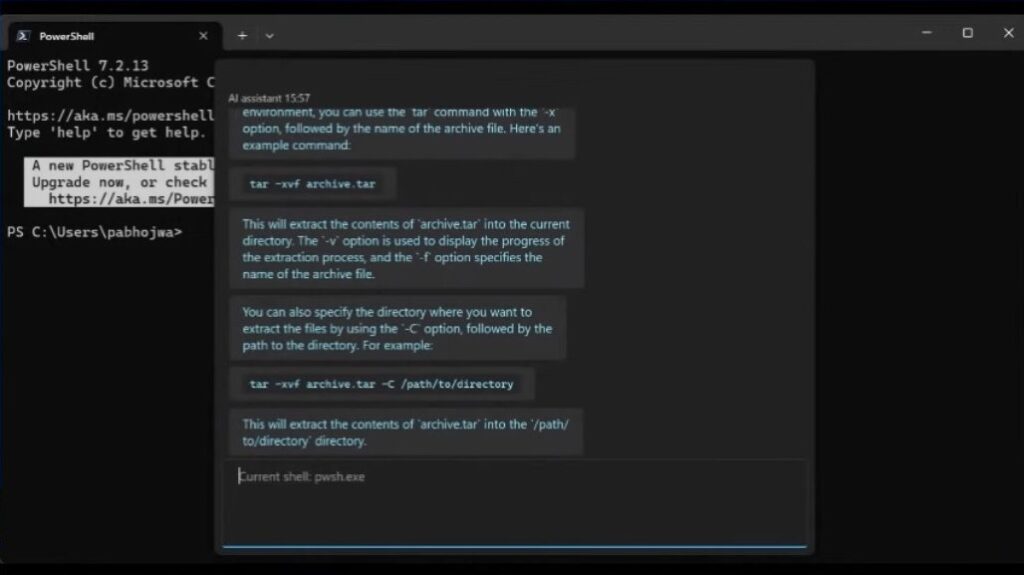 Windows 11: Here’s our first look at AI Chat prompt in Windows Terminal ...