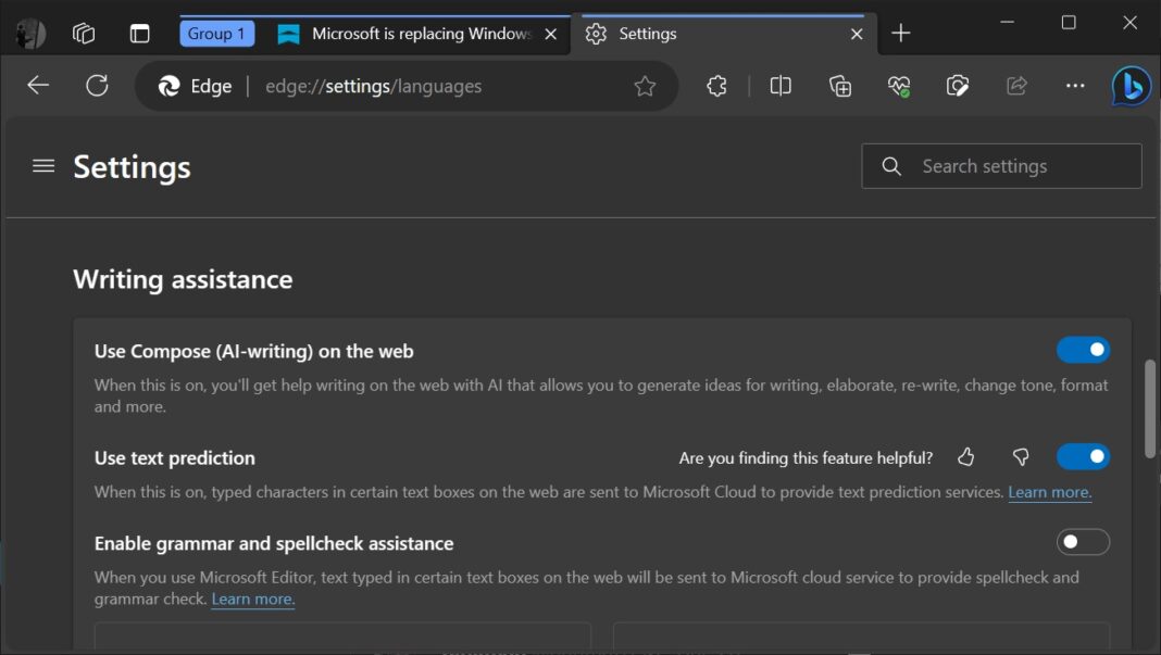 Microsoft Edge tests “AI-writing” on Windows 11, powered by ChatGPT ...