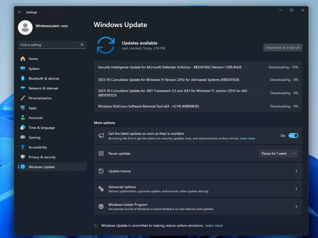 Windows 11 KB5031354 with hidden Moment 4 (direct download links)