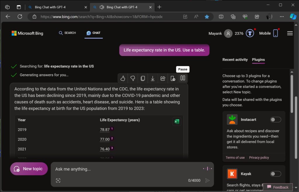 Microsoft Bing Chat AI gets read aloud, with more features like ChatGPT ...