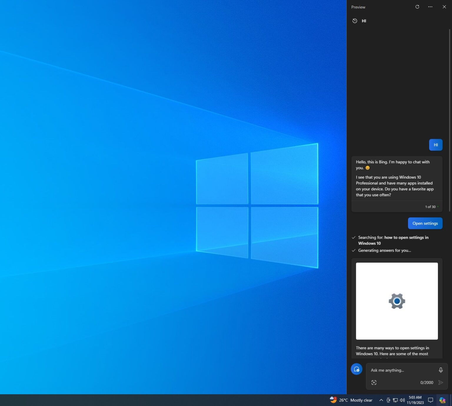 Hands on: This is Bing Chat-powered Copilot on Windows 10