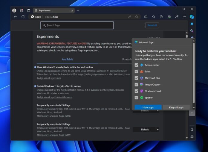 Microsoft Edge's feature allows it to declutter toolbar on Windows 11 ...