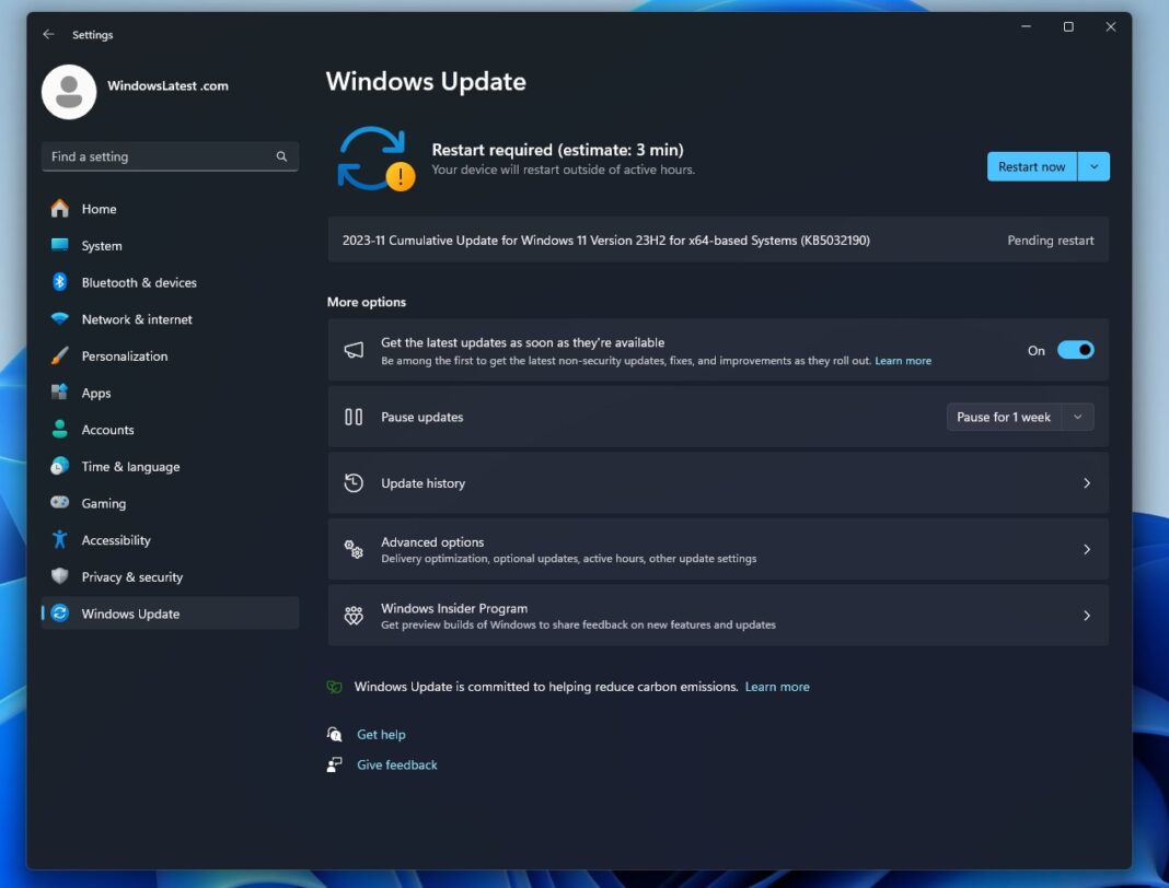 Windows 11 KB5032190 23H2 brings new features, direct download links Windows 11 KB5032190 23H2 brings new features, direct download links