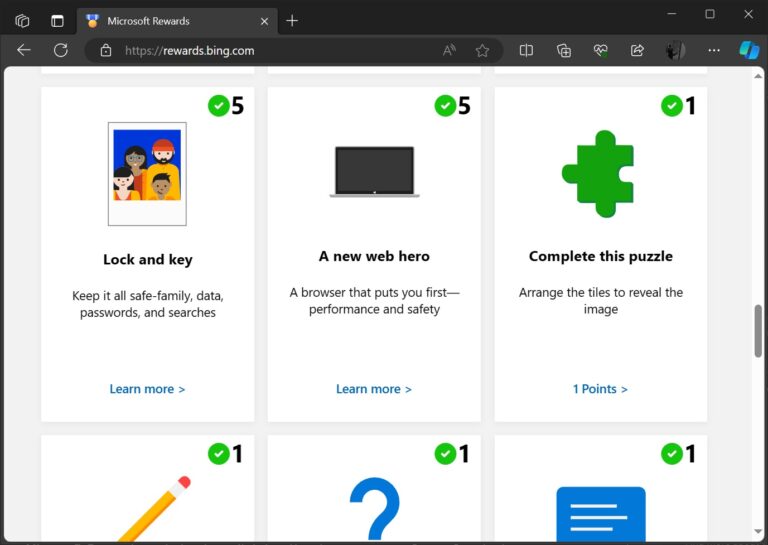 Microsoft explains changes as Rewards Program loses daily Edge points