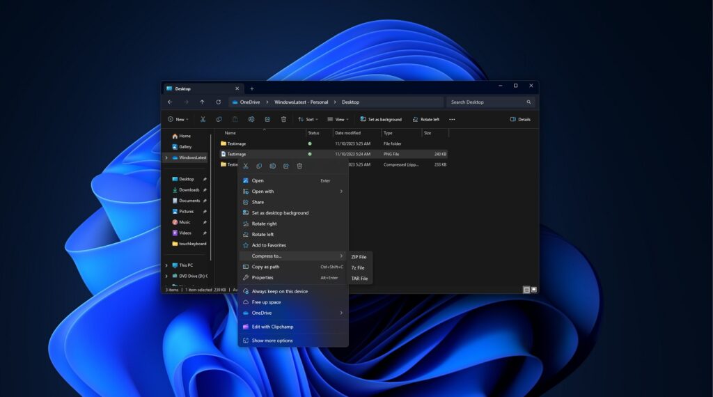 First look: Windows 11 Build 25992 lets you create ZIP, 7z and TAR ...