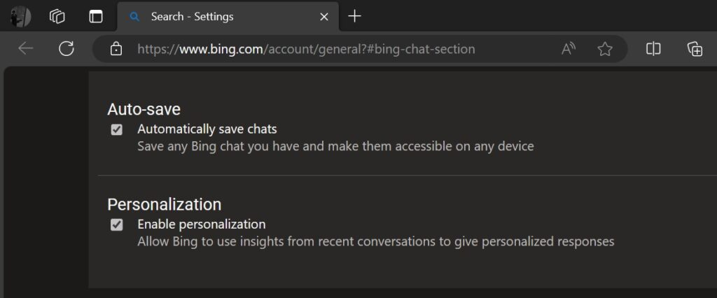 Microsoft Bing Chat AI rolls out Personalized chats feature and "Search ...