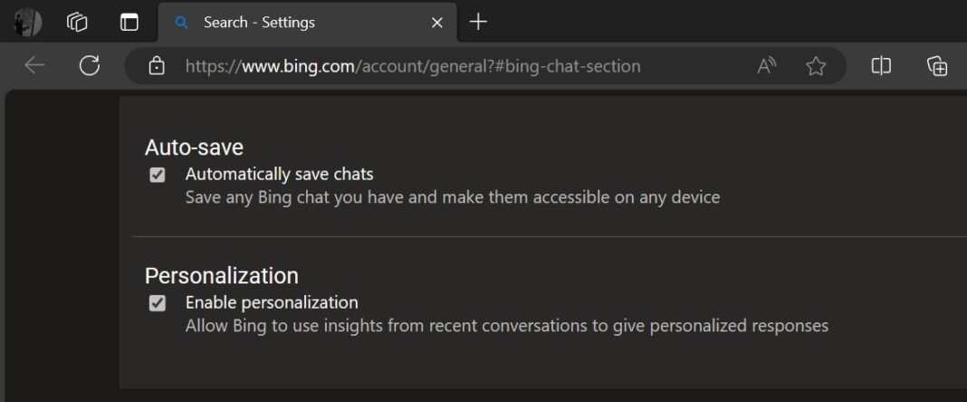 Microsoft Bing Chat AI rolls out Personalized chats feature and "Search ...