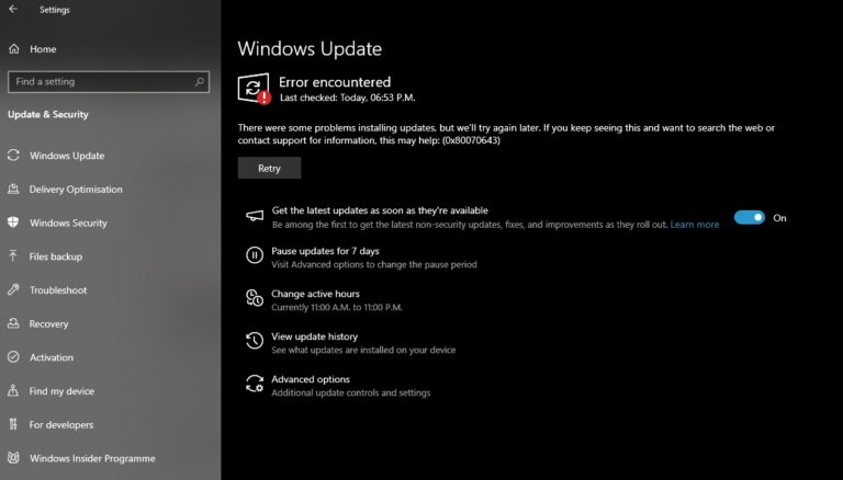 How to fix Windows 10 KB5034441 failing to install with 0x80070643 error