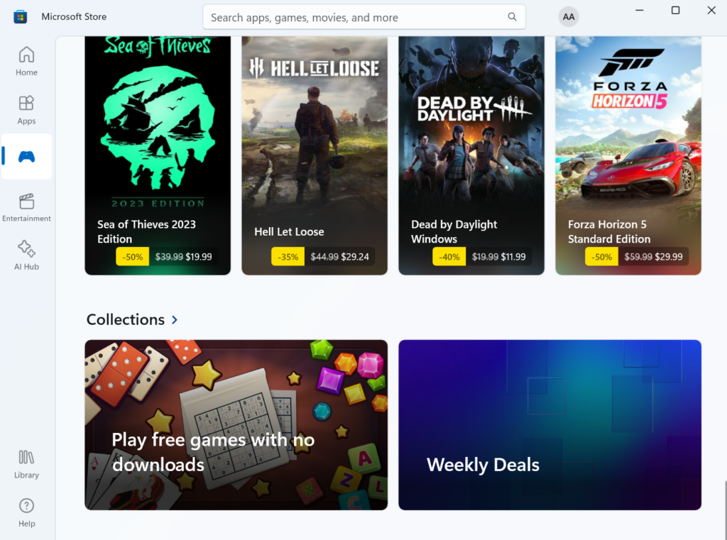 Microsoft Store rolls out new 'Arcade' feature no-download games on ...