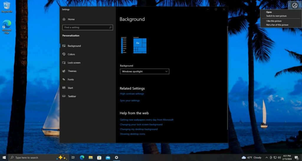 Microsoft brings Windows 11 Spotlight to Windows 10's desktop