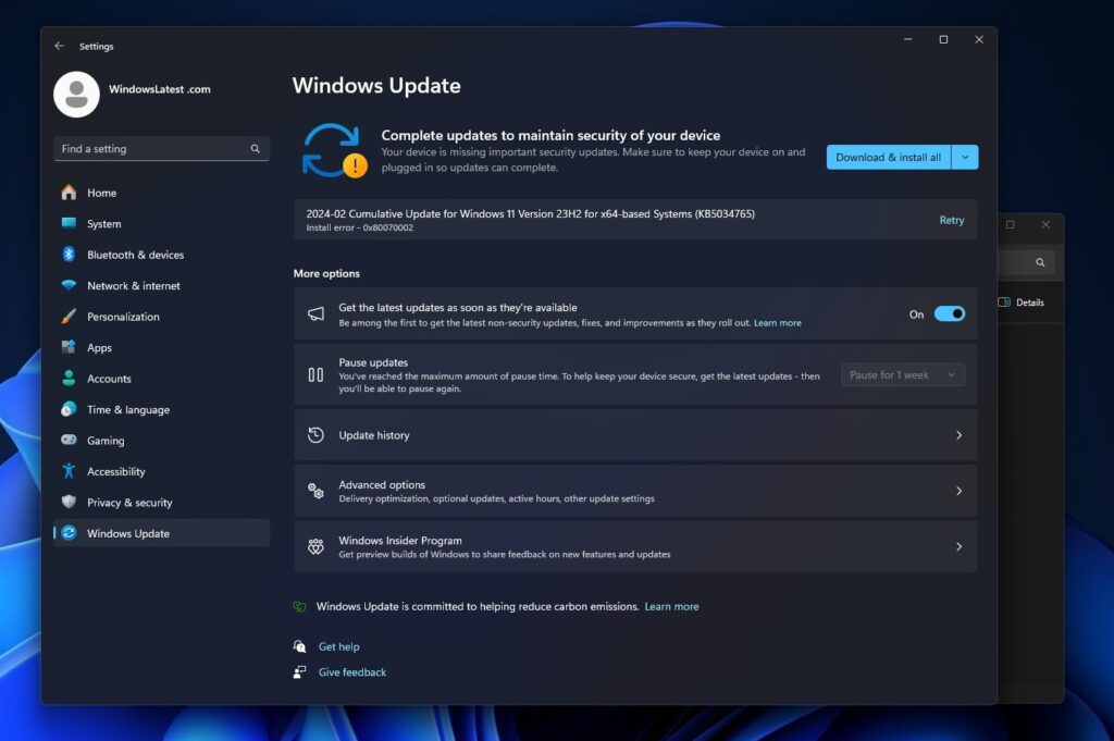 Windows 11 KB5034765 won't install, taskbar issues, and explorer.exe crashes