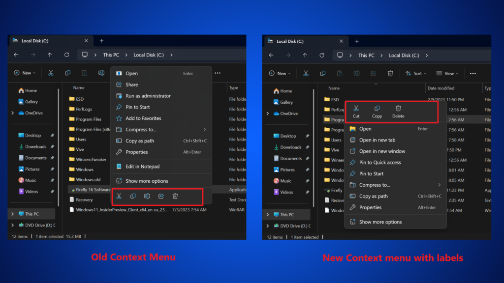 Windows 11's modern right-click menus are getting better in Build 26058