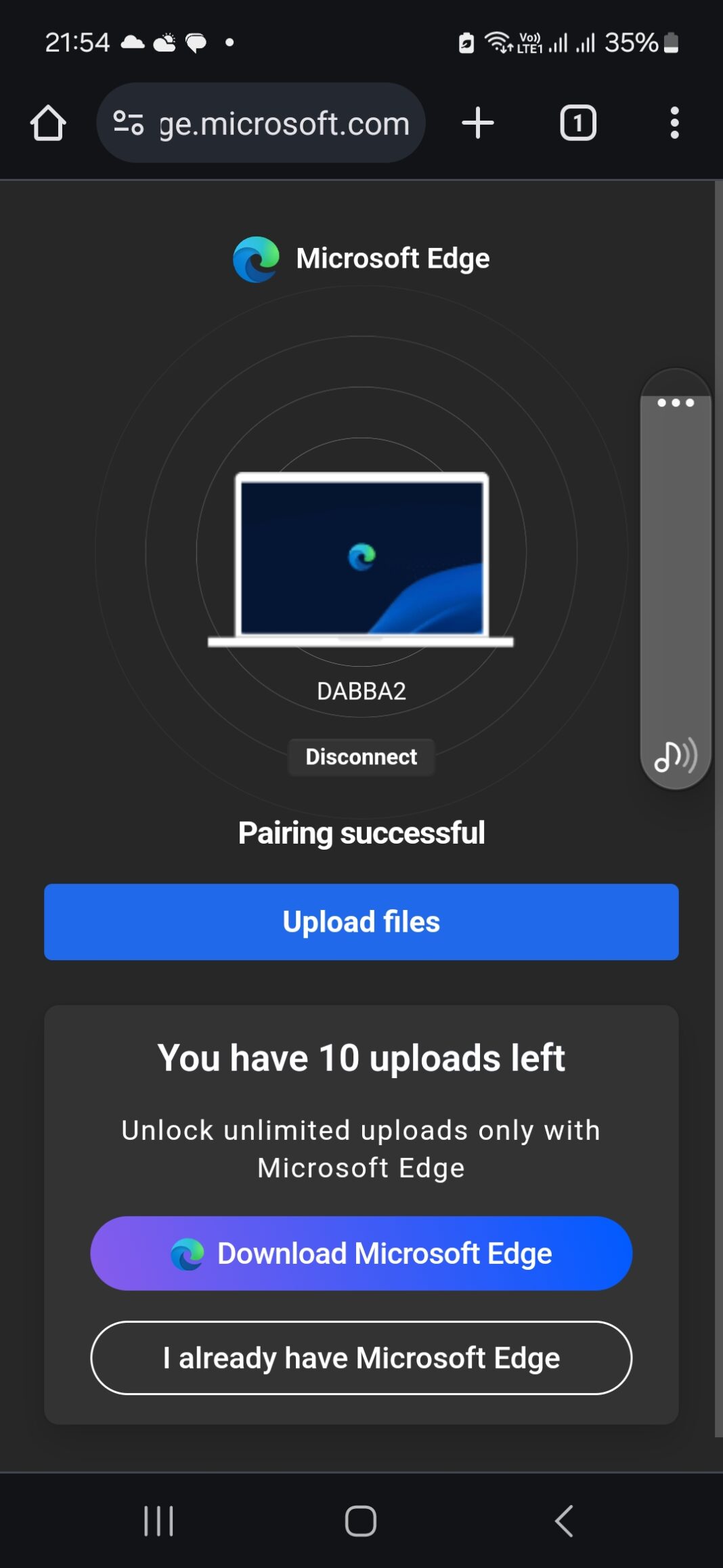 Microsoft Edge gets "Upload from mobile" on Windows 11 and Windows 10