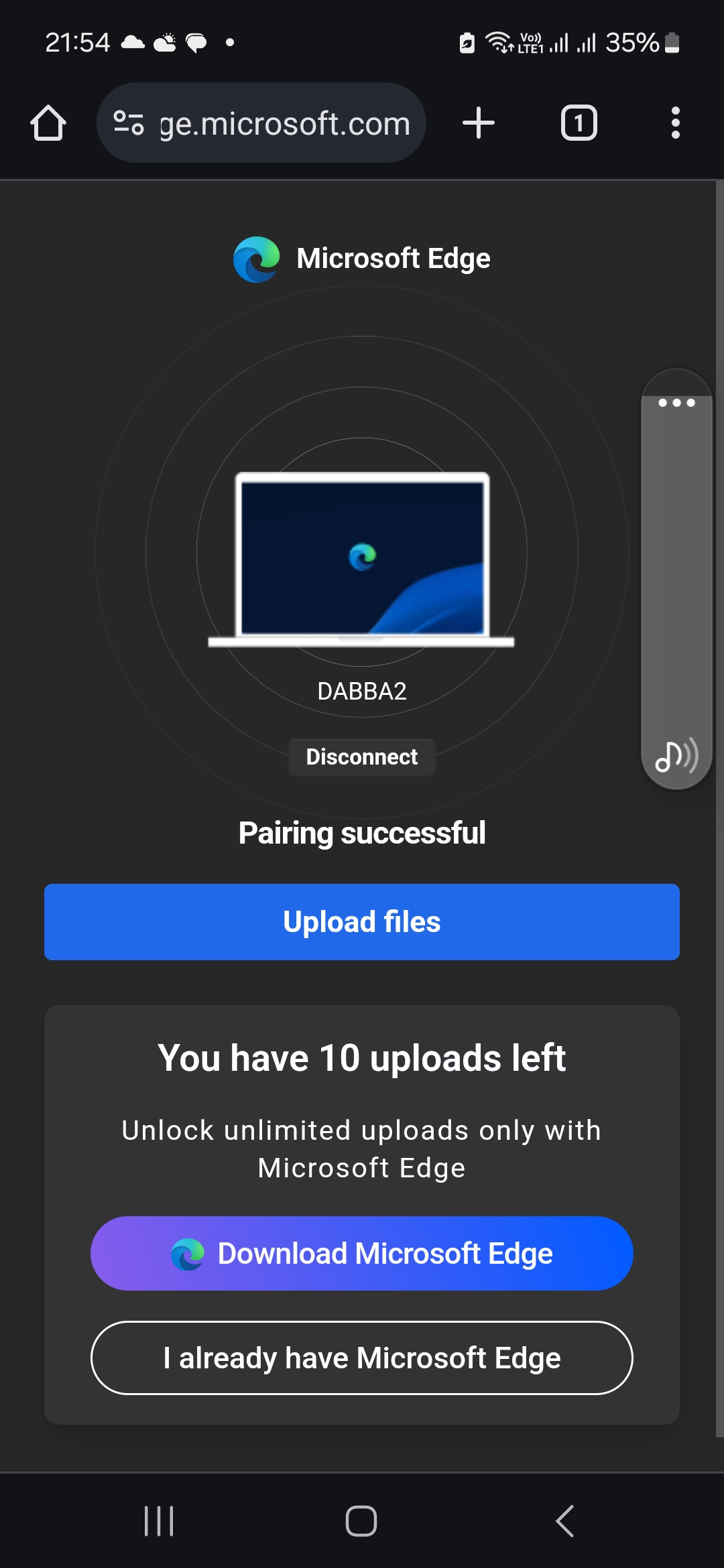 Microsoft Edge gets "Upload from mobile" on Windows 11 and Windows 10