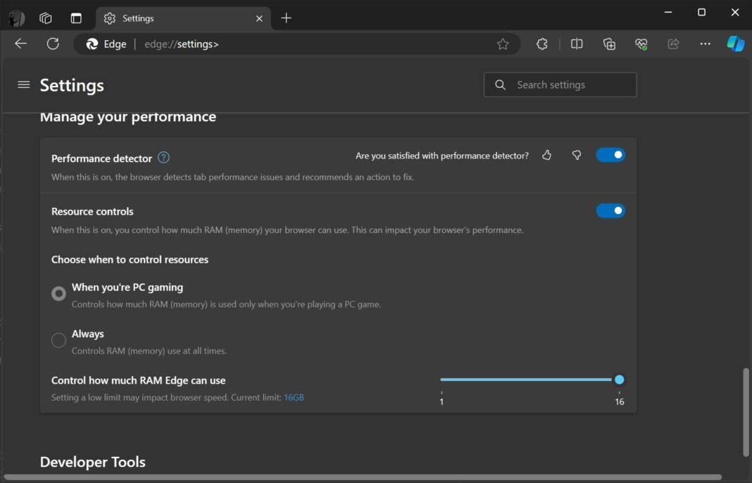 You can soon control and limit Microsoft Edge's RAM usage on Windows