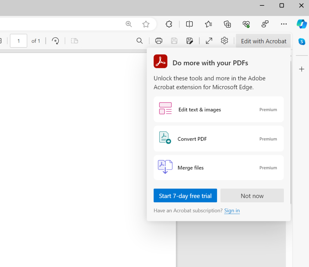 Microsoft Edge to completely ditch built-in PDF engine for Adobe in 2025