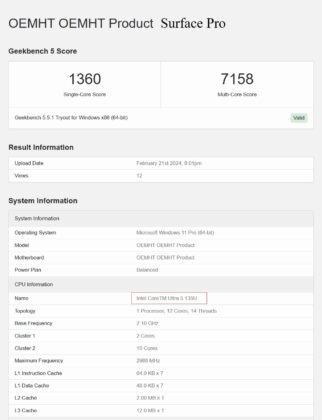 Benchmarks: Surface Laptop 6 with Ultra 5 135H, Surface Pro 10 with ...
