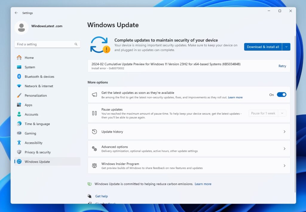 Microsoft confirms Windows 11 KB5034848 issues