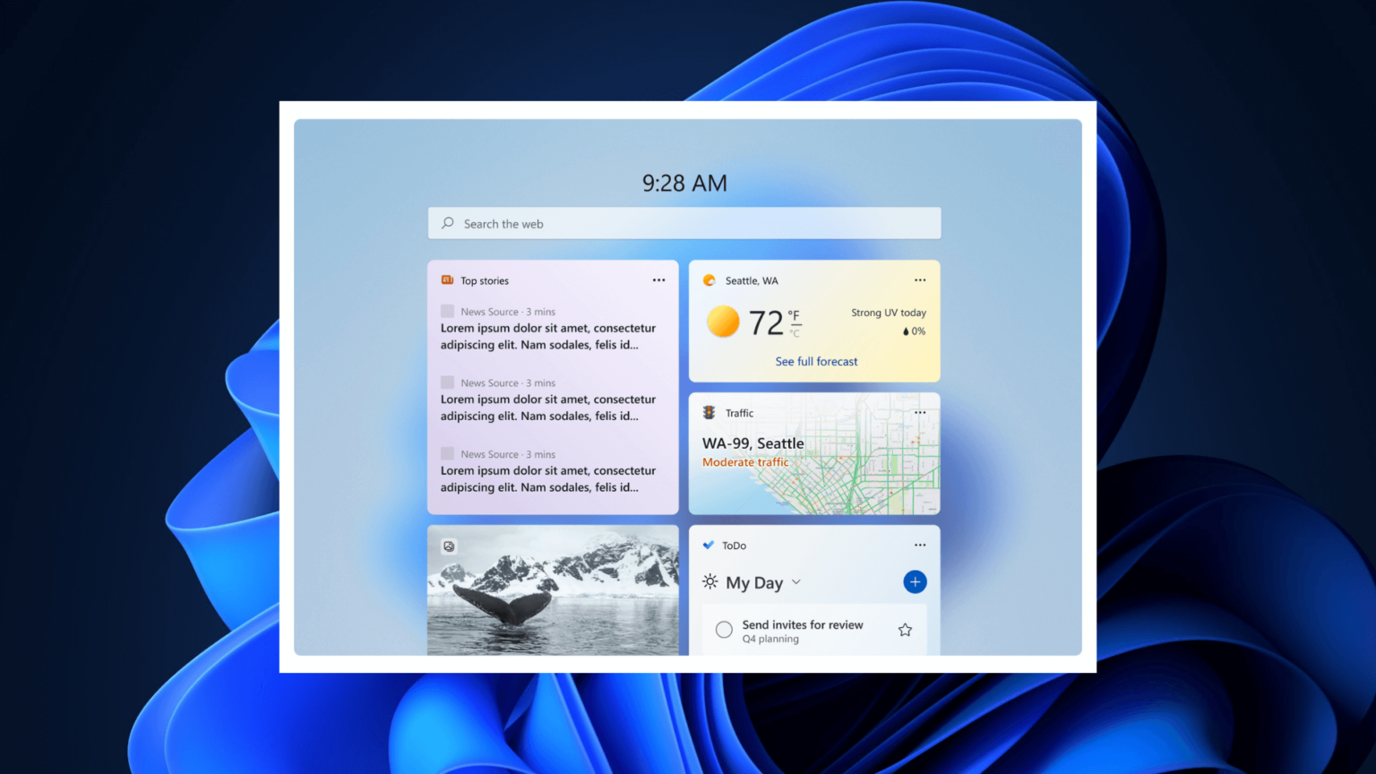 Windows 11 tests a new widget board layout with a navigation pane