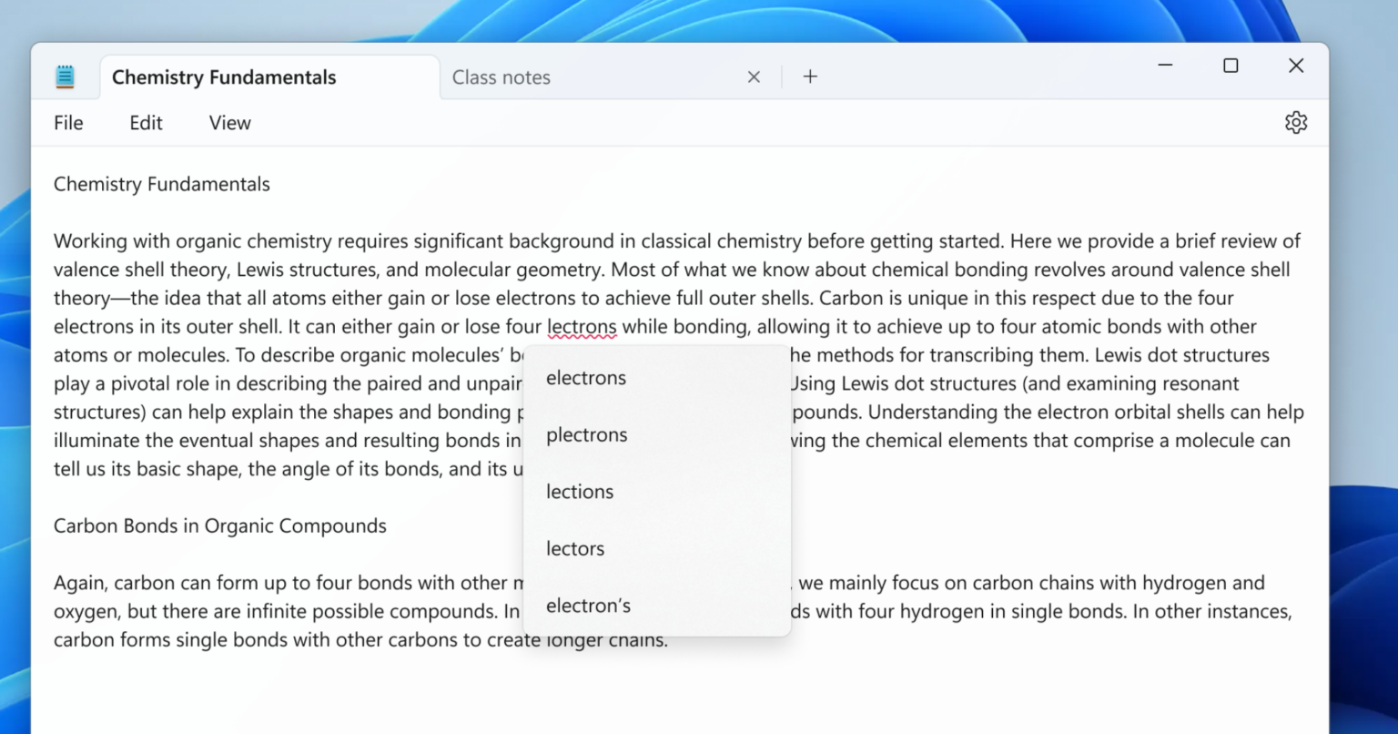 Notepad gets spellcheck and autocorrect in Windows 11