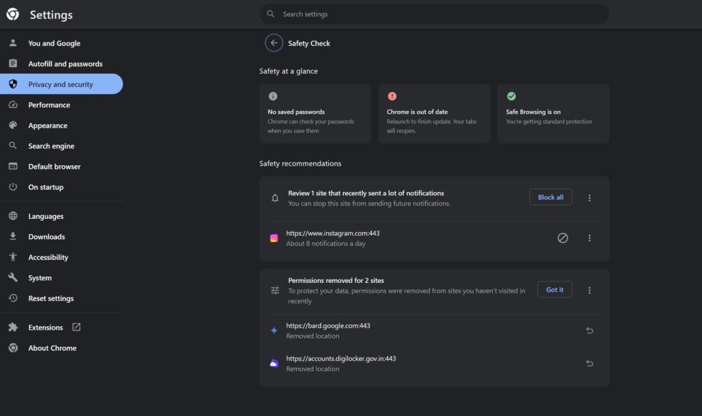 Google Chrome on Windows now warns when a website is spamming notifications