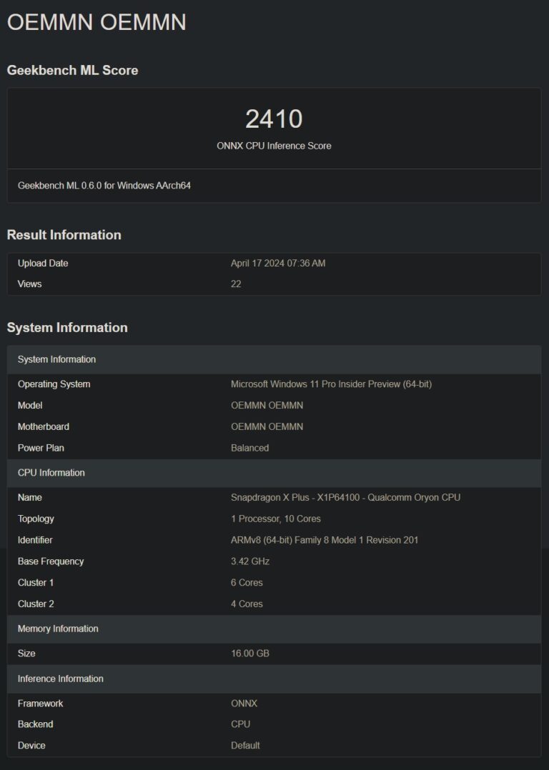 Surface Pro 10 OLED with Snapdragon X Plus, 10 cores, 16GB RAM spotted