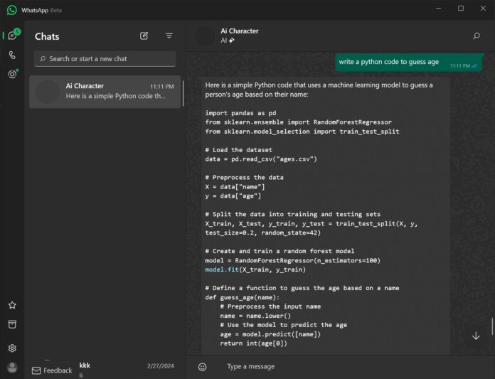 WhatsApp’s new Meta AI also works on Windows 11 and Windows 10 (sort of ...