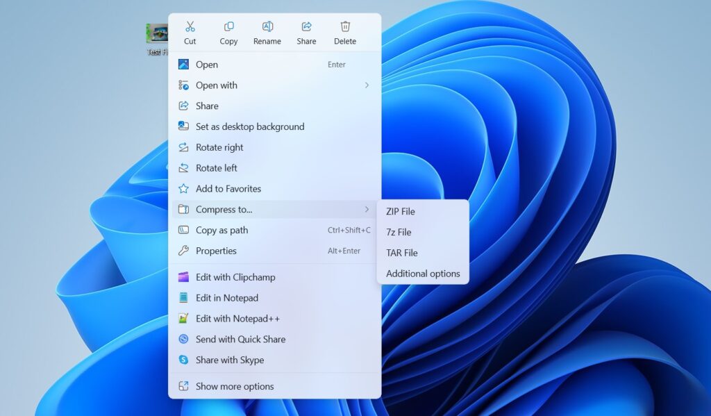 Windows 11 23H2 is getting full-fledged Create Archives for ZIP, 7z and TAR