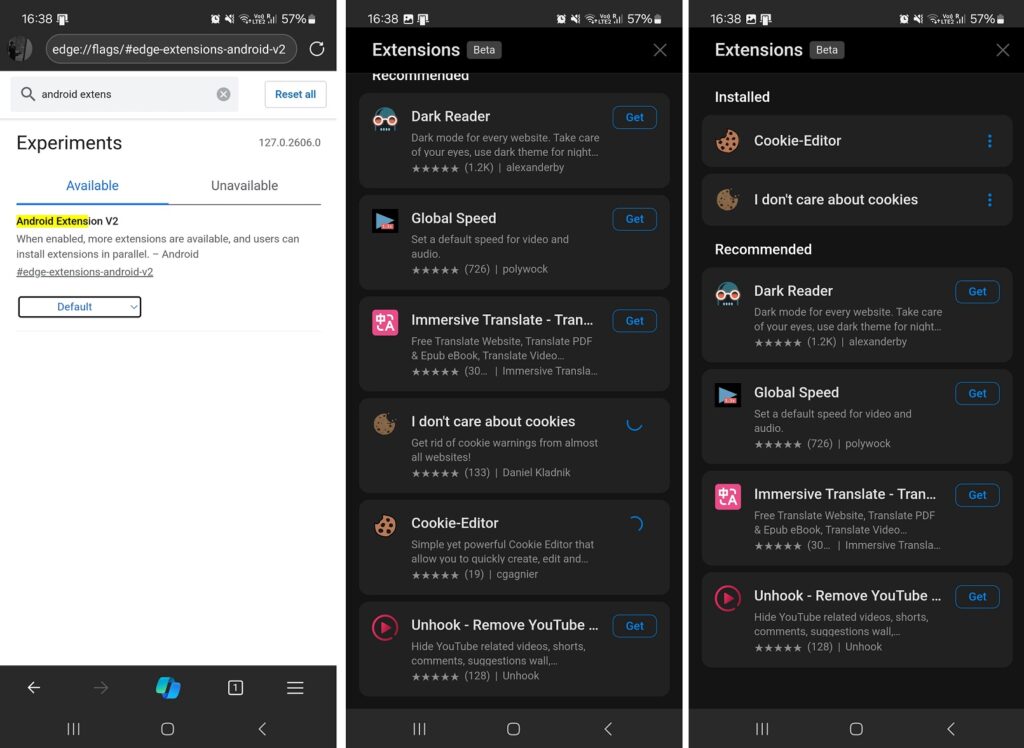 Microsoft Edge on Android tests “Extension v2” with more desktop ...
