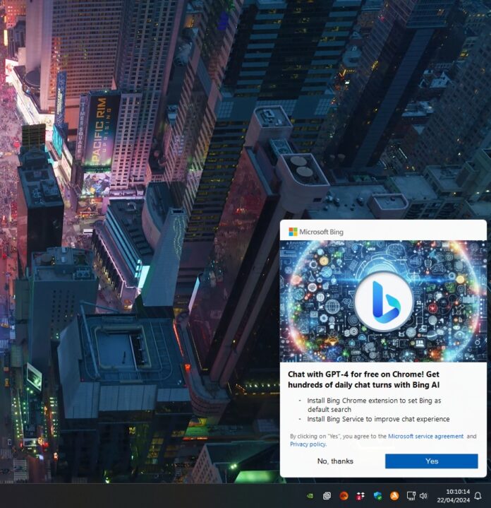 Windows 11's pop-up nagging Chrome users to use Bing rolls out to more PCs