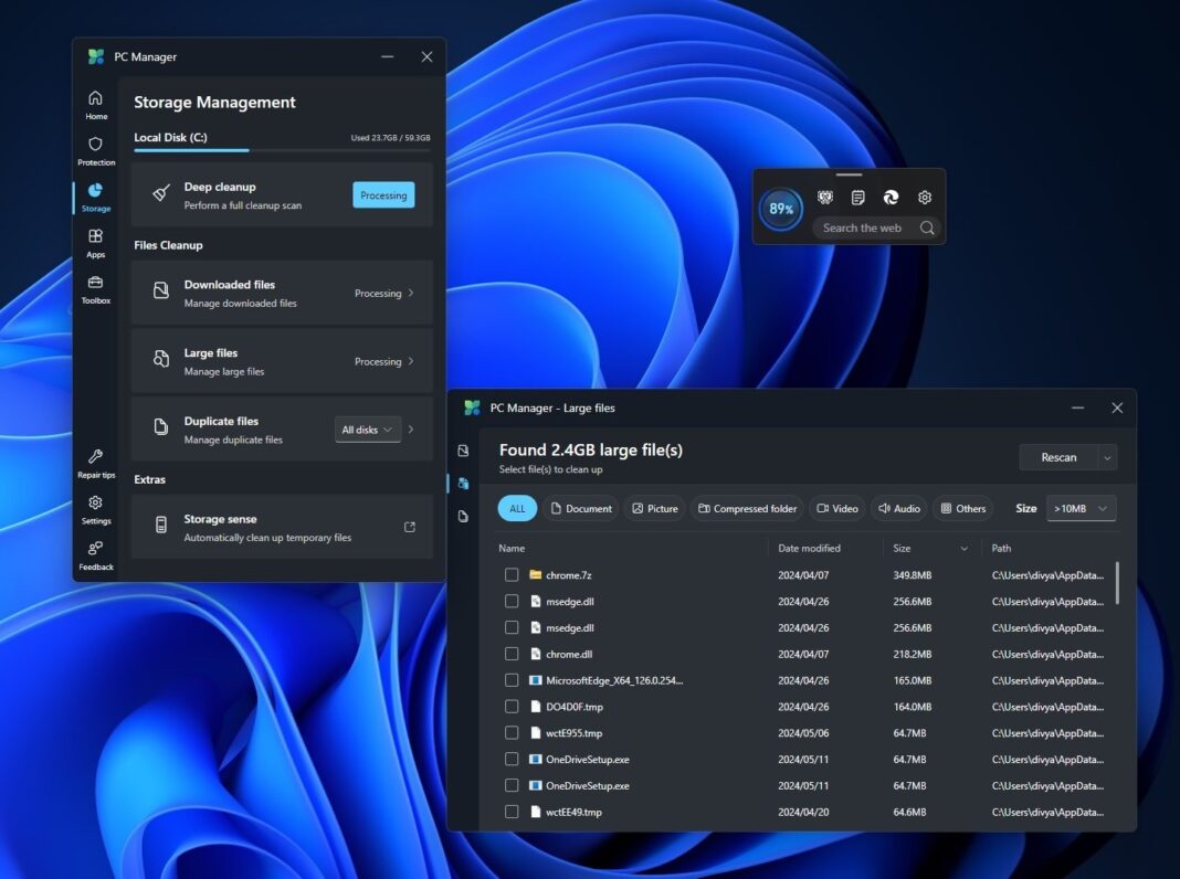 Microsoft PC Manager performance booster for Windows 11 gets Files Cleanup