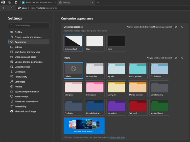 Microsoft Edge is getting a built-in AI theme creator on Windows 11 ...