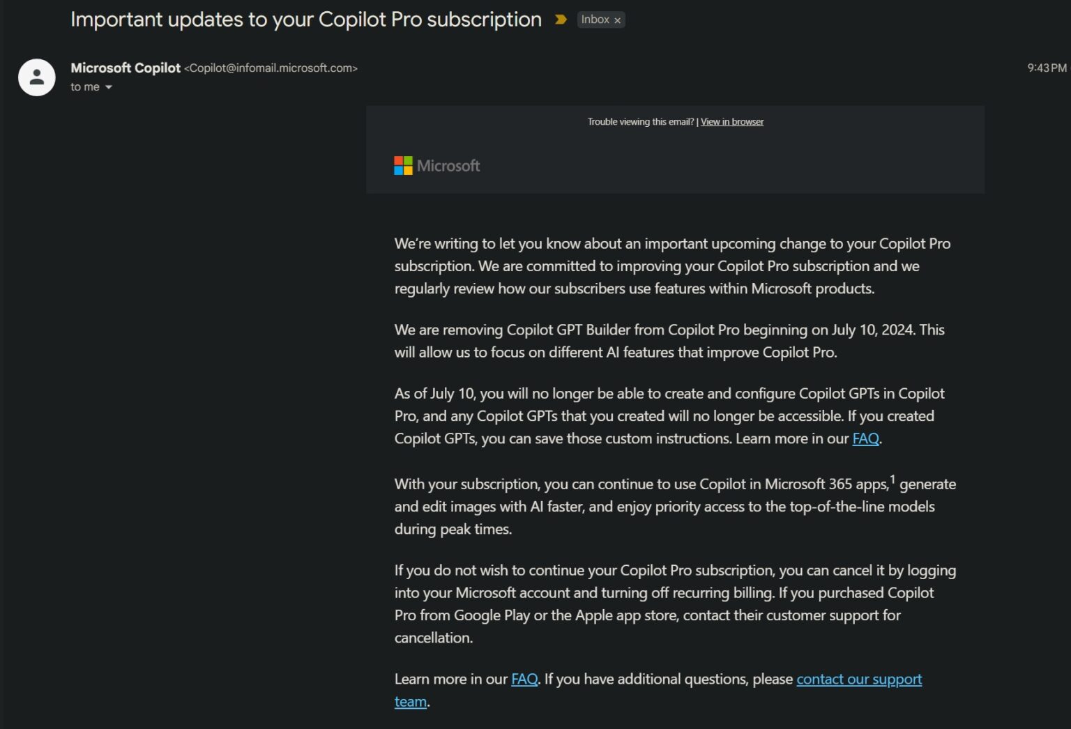 Microsoft makes Copilot Pro less appealing, ditches ChatGPT's GPT Builder