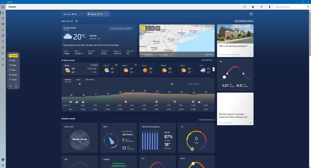 Windows 11's MSN Weather now has more ads and new features