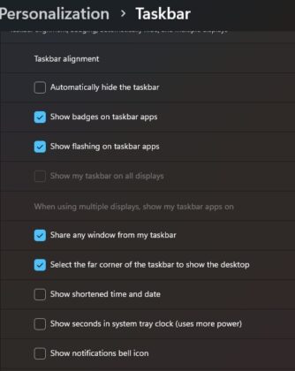 Windows 11 24H2 adds a toggle to turn off Notifications bell on the taskbar