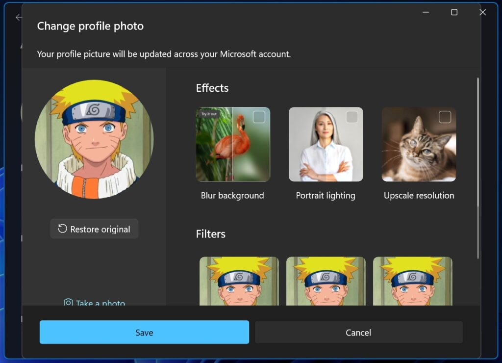 Windows 11 Build 26231 tests AI integration for your profile pictures ...