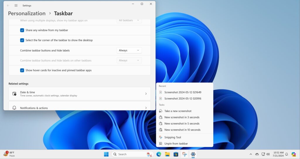 Windows 11 taskbar now shows jump list on hover, gets new Android ...