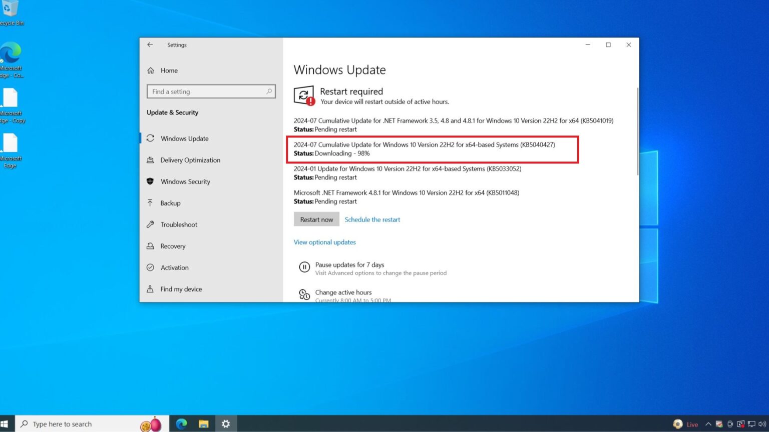 Windows 10 KB5040427 adds the Copilot app, fixes Taskbar woes (direct ...