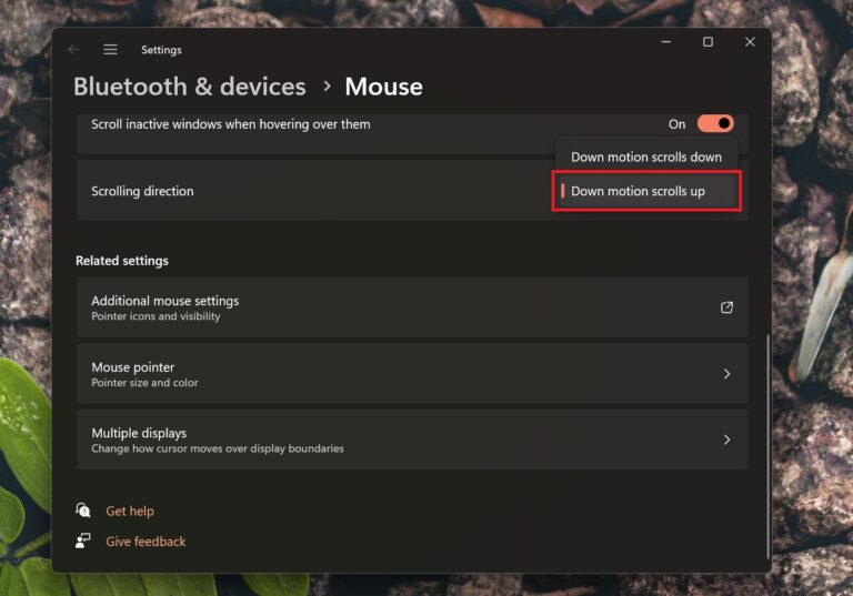 Windows 11 24H2 lets you easily adjust the mouse scroll wheel direction