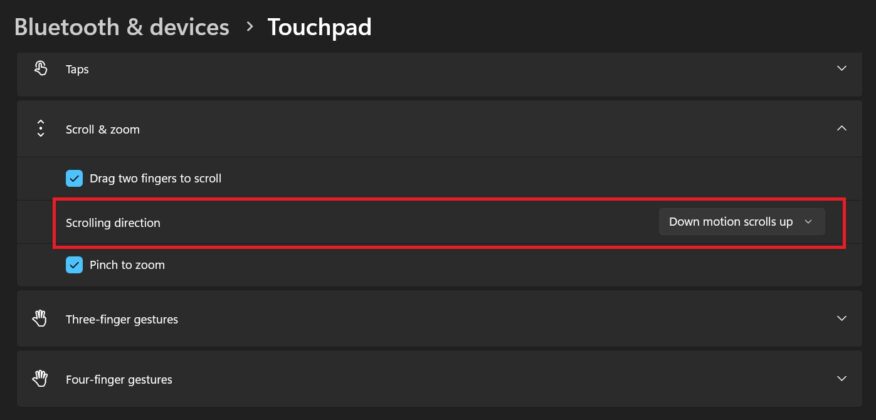 Windows 11 24H2 lets you easily adjust the mouse scroll wheel direction