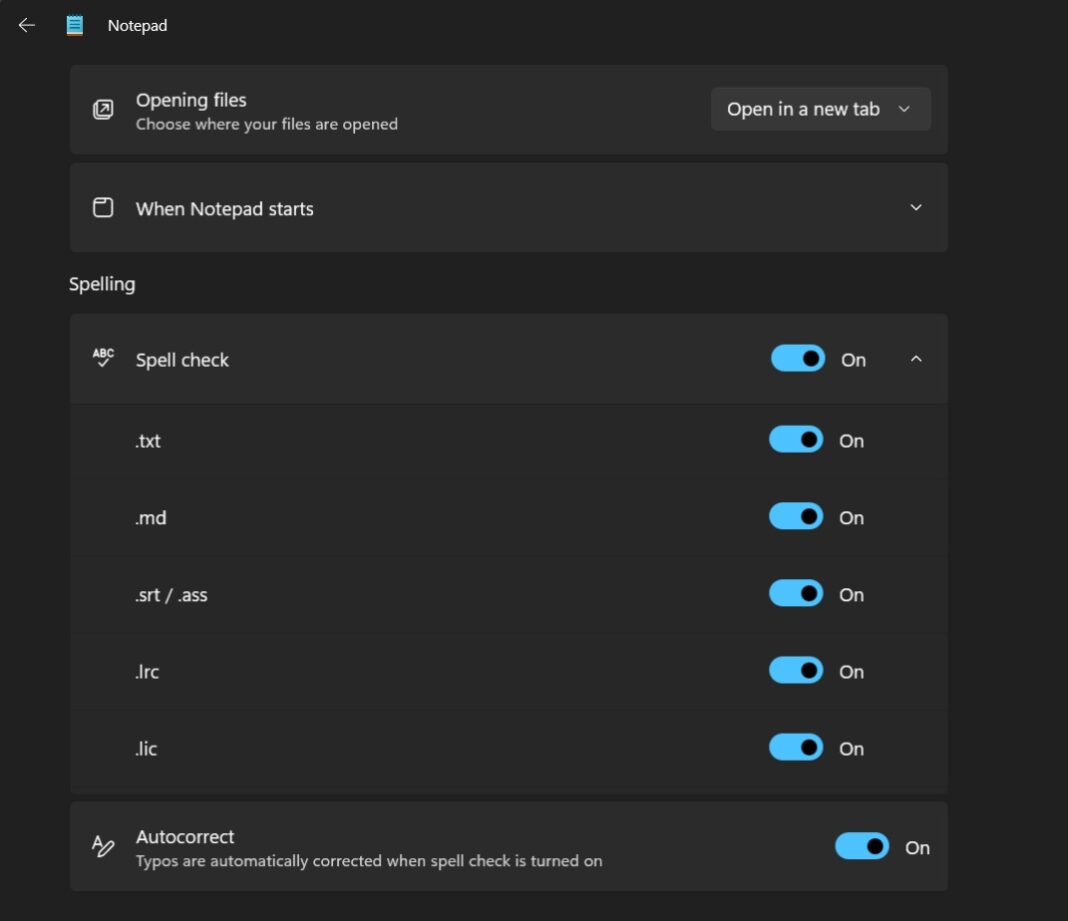 Notepad finally gets spellcheck and autocorrect on Windows 11
