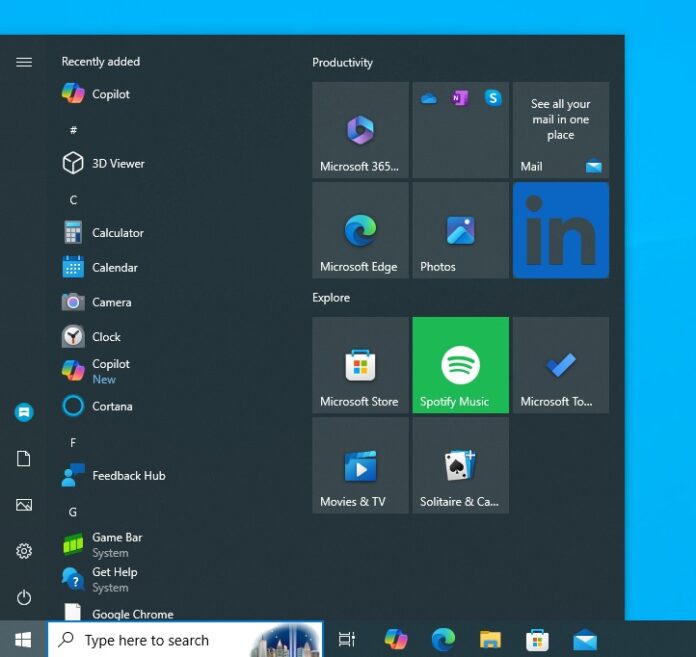 Windows 10's Start menu tests new layouts for Microsoft 365 manager